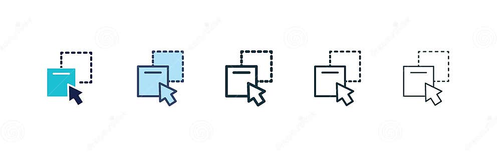 Drag and Drop Icon Vector Set on White Background Stock Illustration ...