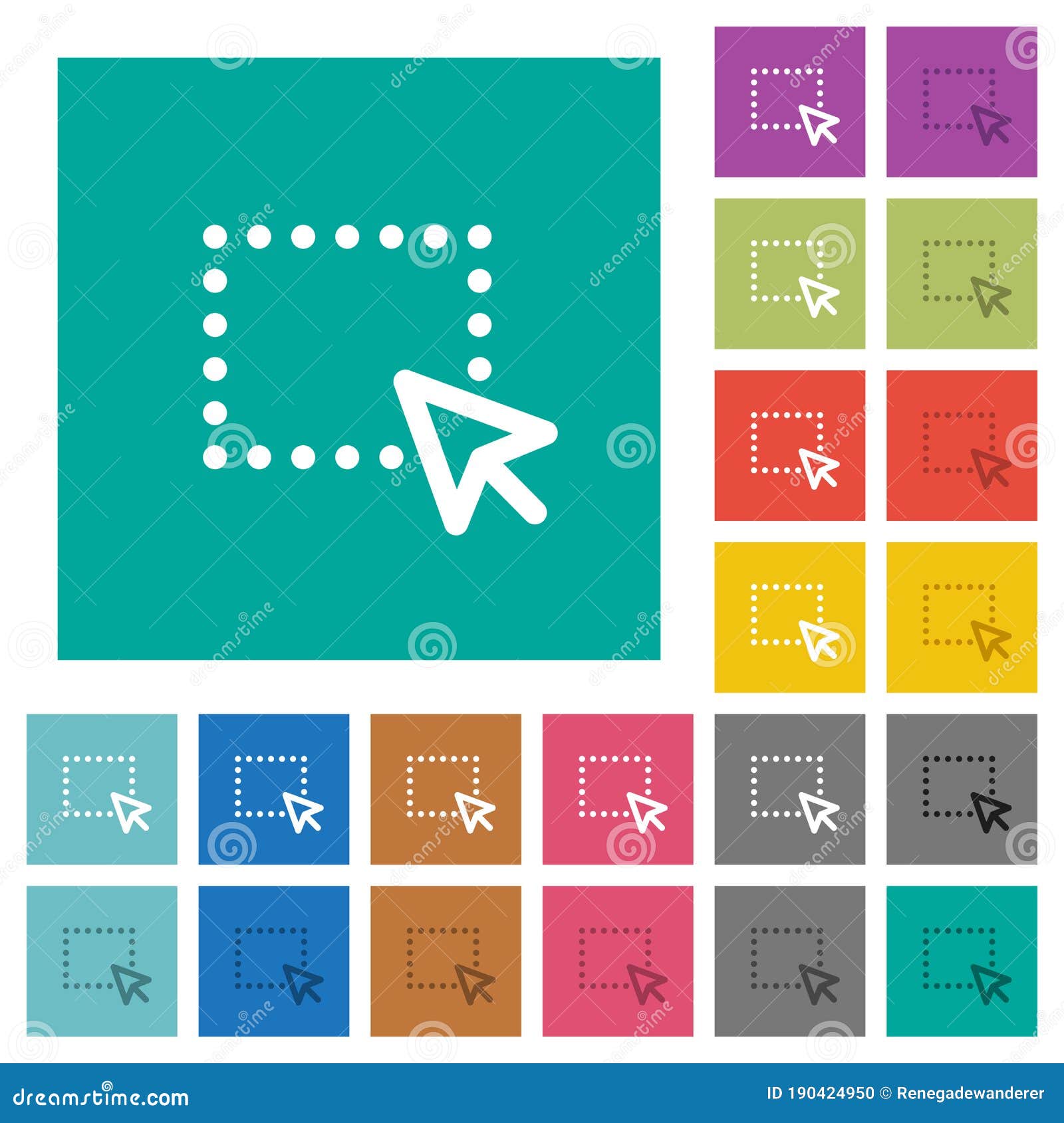 Drag and Drop Operation Square Flat Multi Colored Icons Stock Vector ...