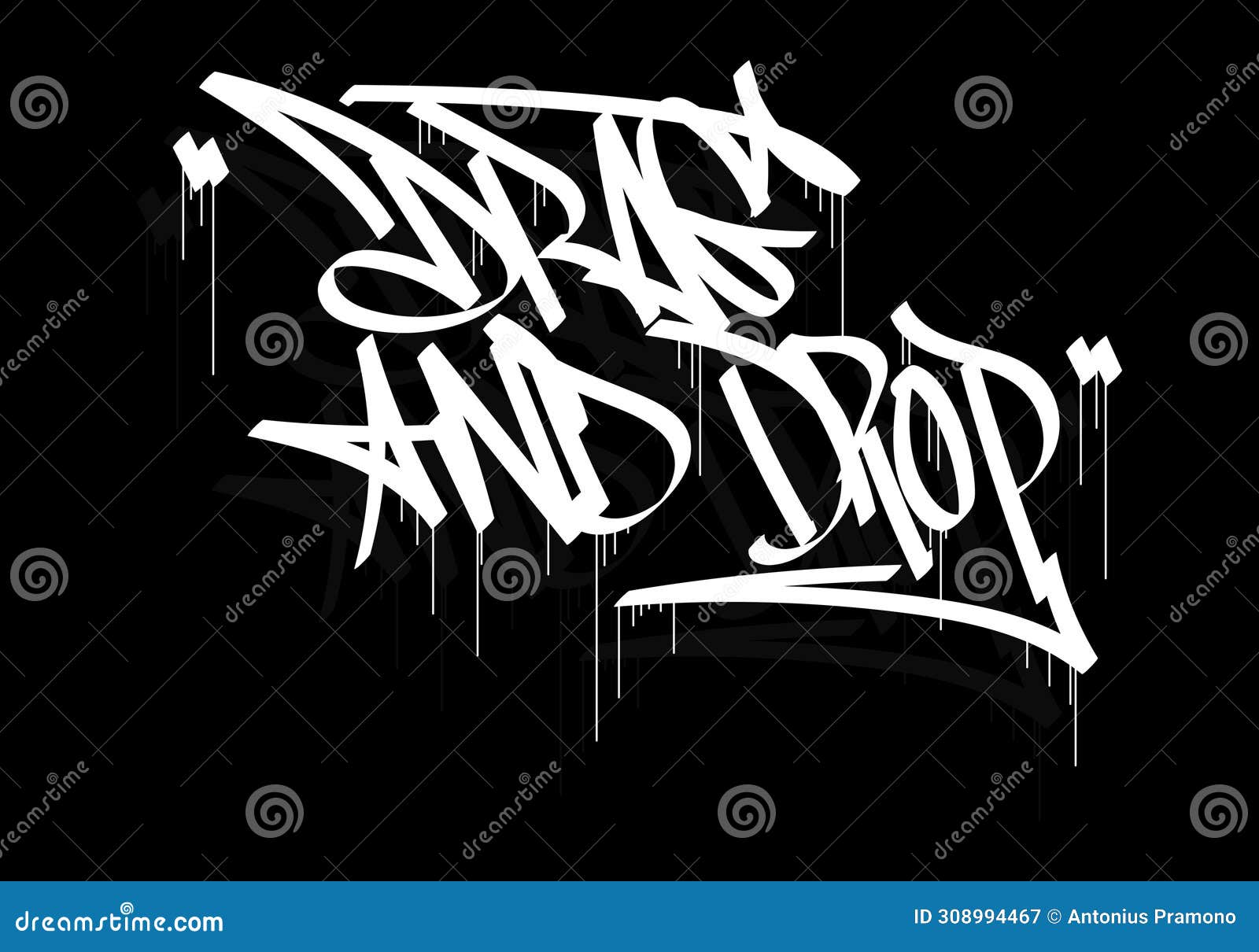 DRAG and DROP Word Graffiti Tag Style Stock Vector - Illustration of ...