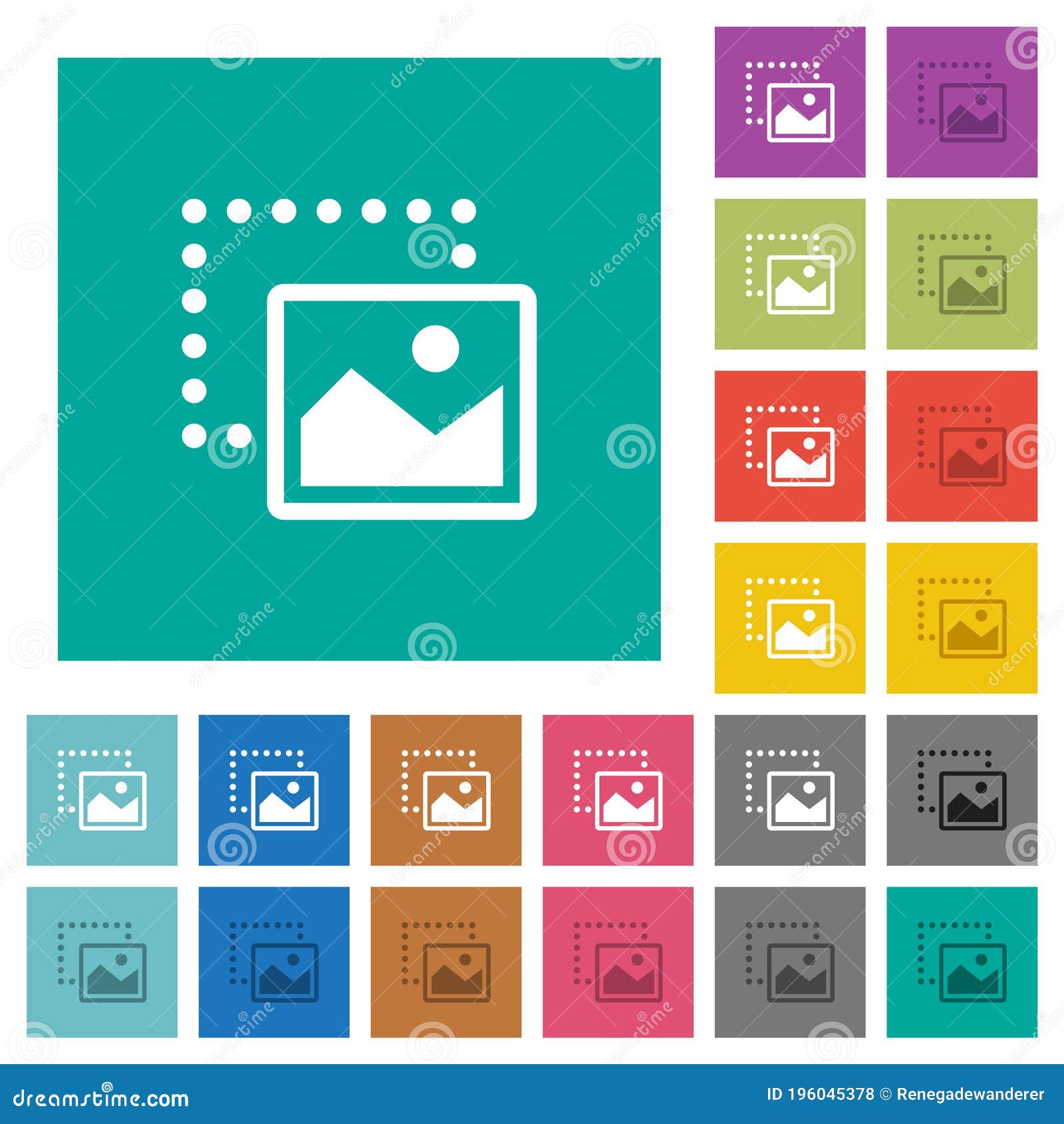 Drag Image To Bottom Right Square Flat Multi Colored Icons Stock Vector ...