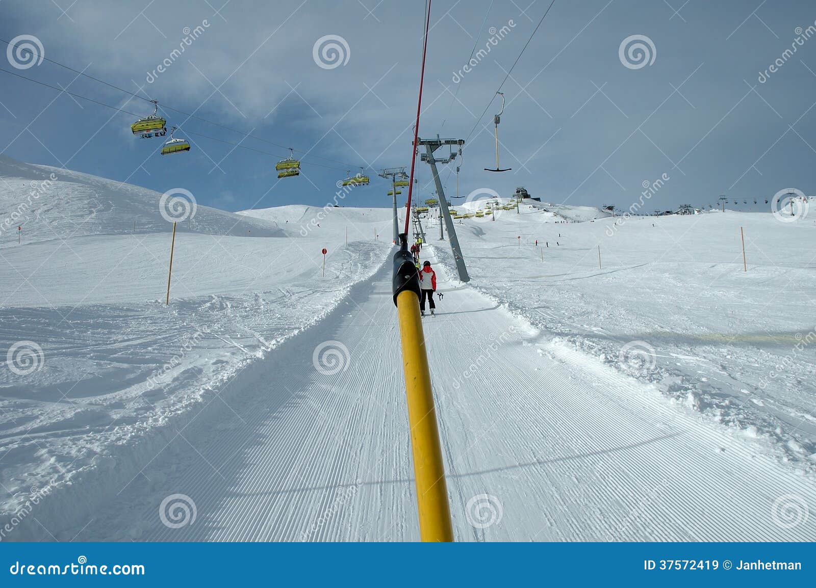 Drag lift stock image. Image of ofelerjoch, peak, outdoor - 37572419