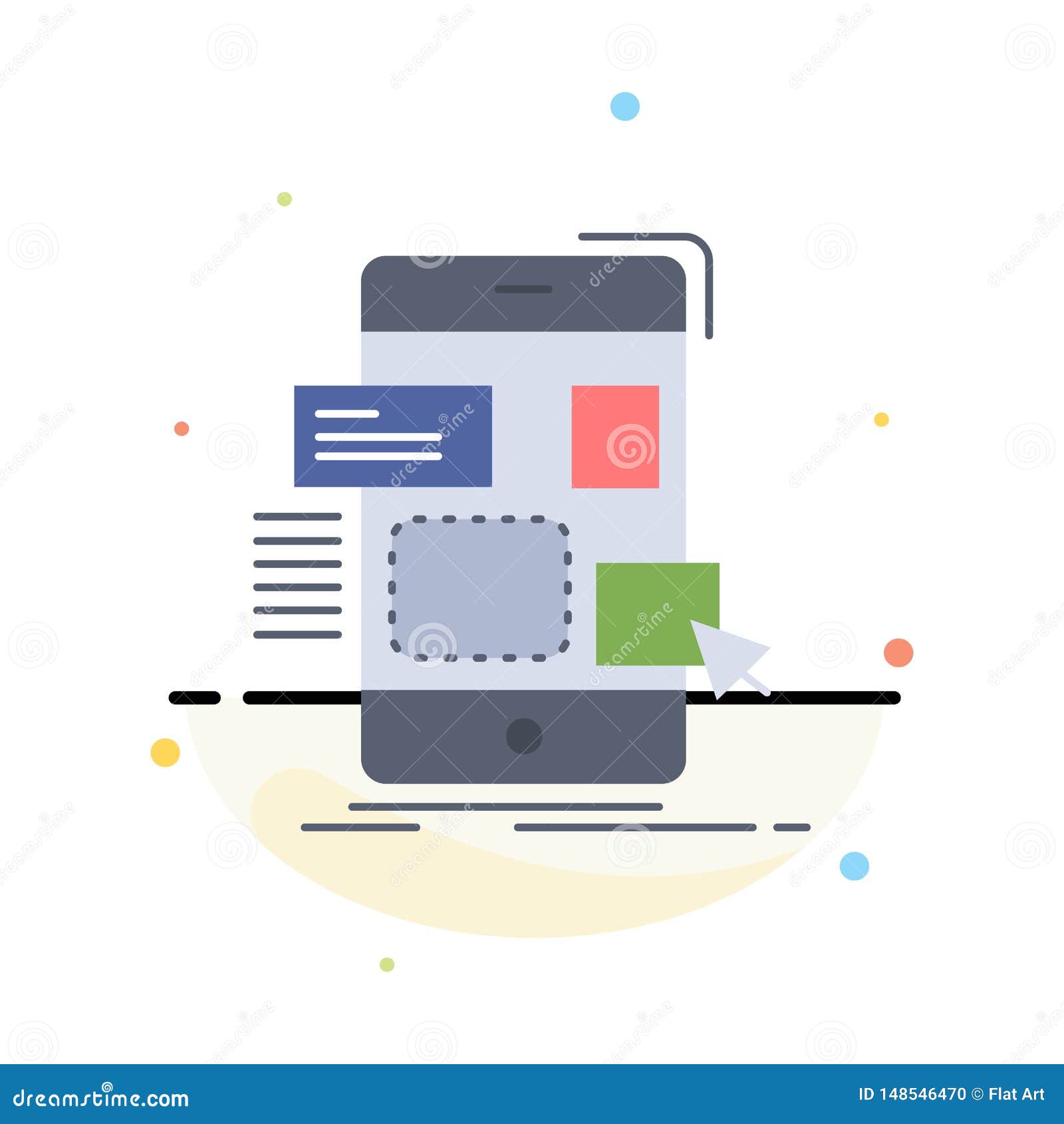 Drag, Mobile, Design, Ui, Ux Flat Color Icon Vector Stock Vector ...