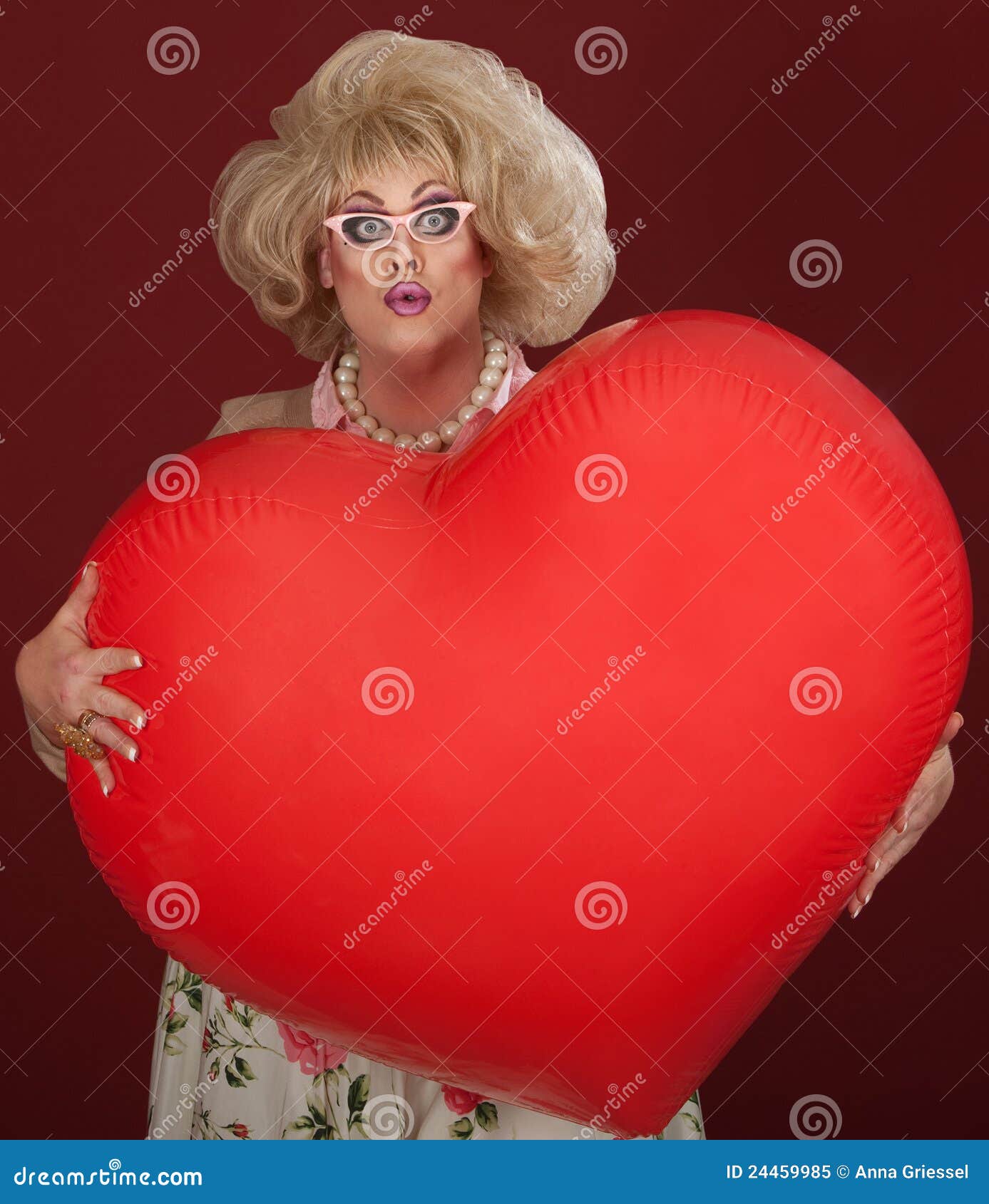 Drag Queen with Big Heart stock image. Image of emotional - 24459985