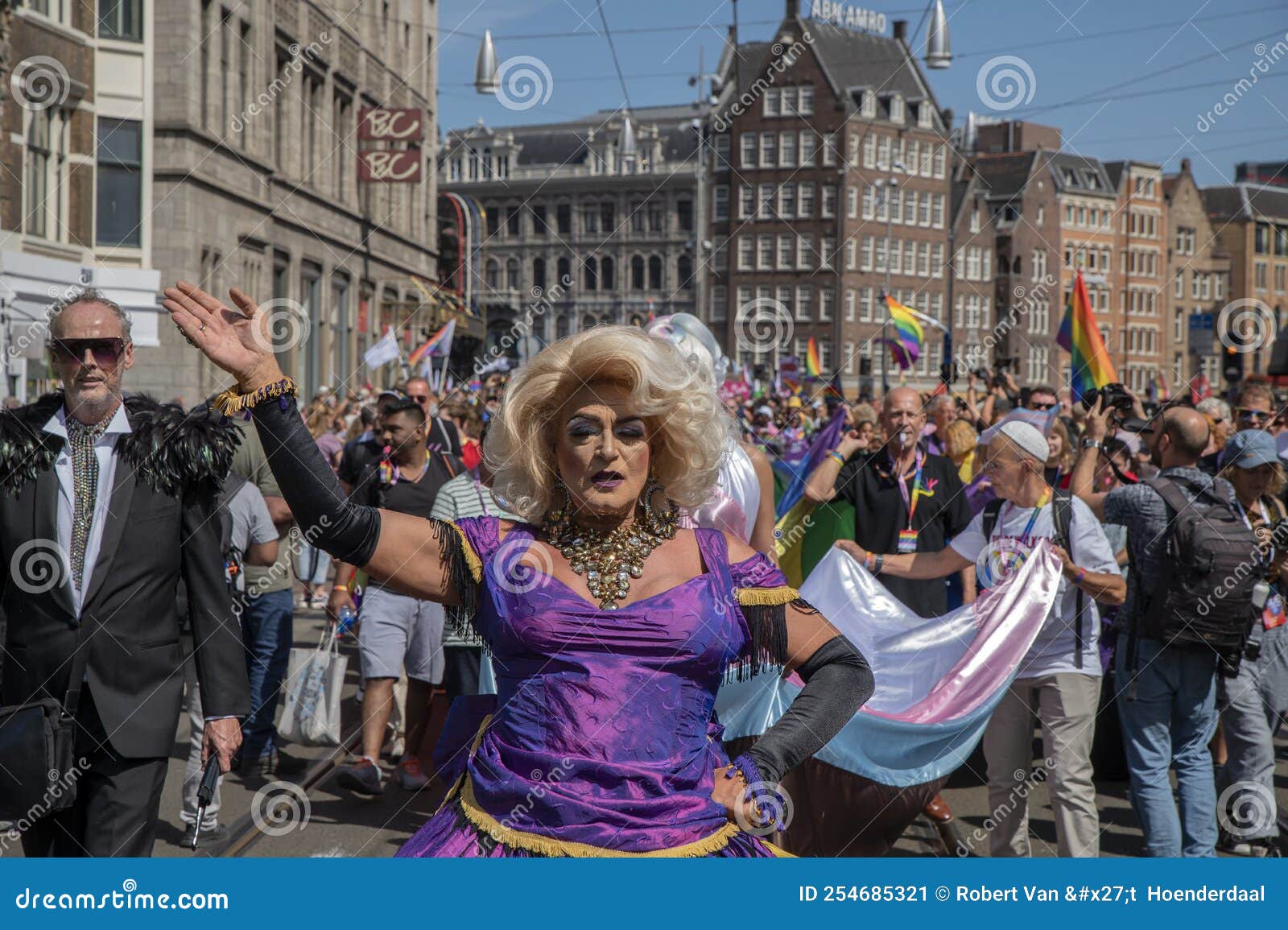 Drag Queen at the Gaypride Walk at Amsterdam the Netherlands 30-7-2022 ...