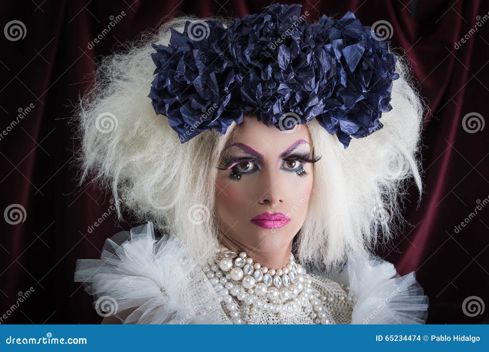Drag Queen with Spectacular Makeup, Glamorous Stock Photo - Image of ...