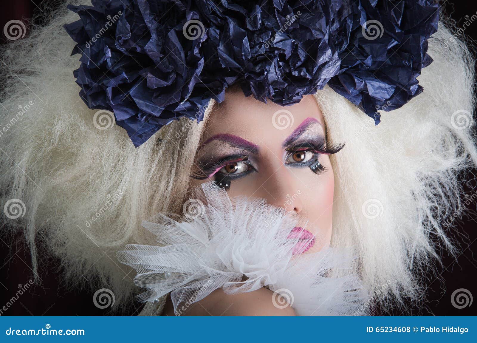 Drag Queen with Spectacular Makeup, Glamorous Stock Photo - Image of ...