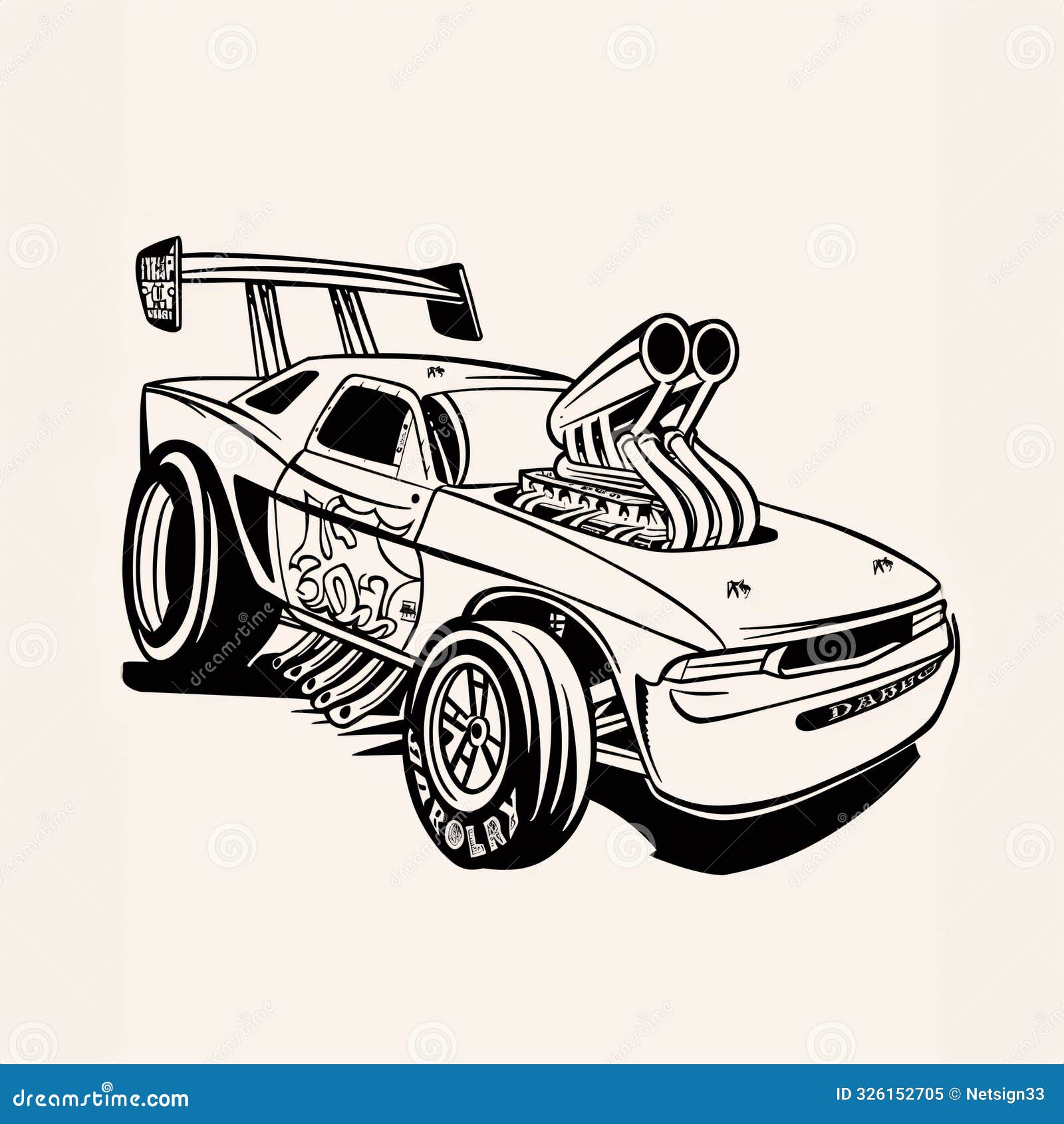 Cartoon Car Cartoon Drawn Classic Car Drag Racing Car Drag Racing