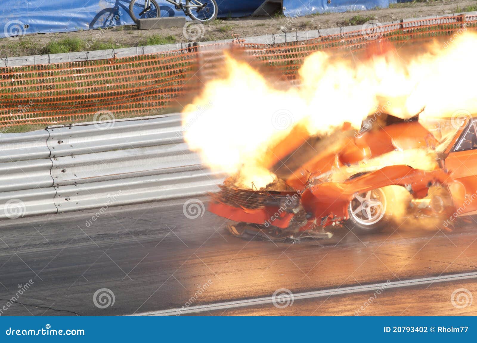 Drag race explosion, pic2 editorial photography. Image of accident ...