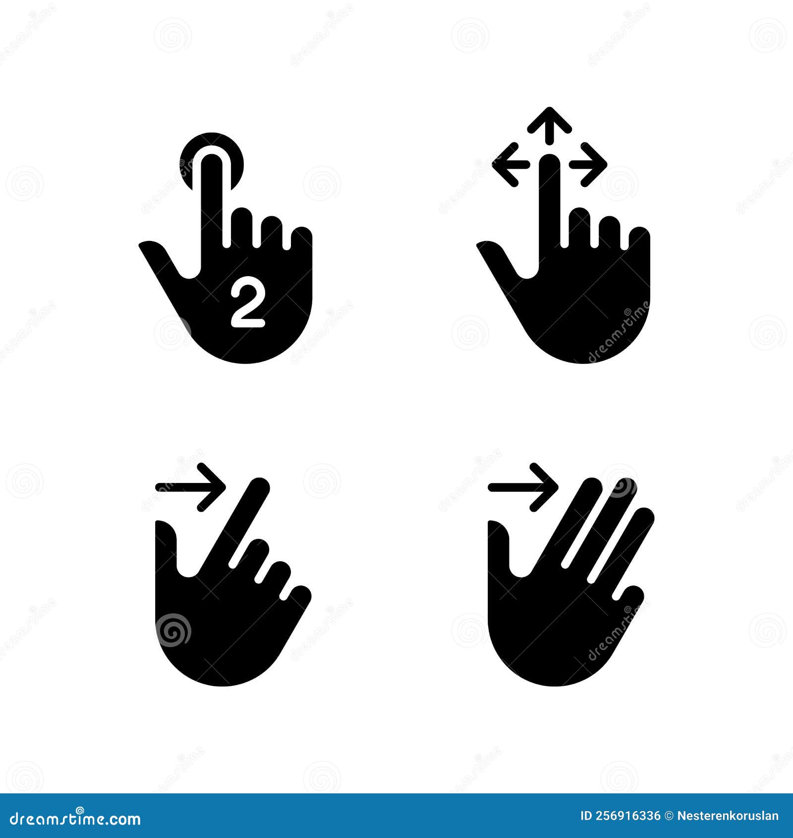 Drag and Swipe Gestures Black Glyph Icons Set on White Space Stock ... Drag and Swipe Gestures Black Glyph Icons Set on White Space Stock ...