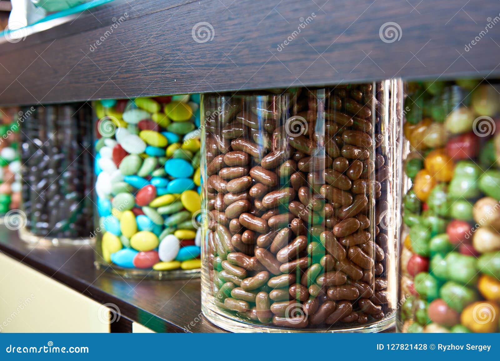 Dragee Sweets in Chocolate and Icing on Store Stock Photo - Image of ...