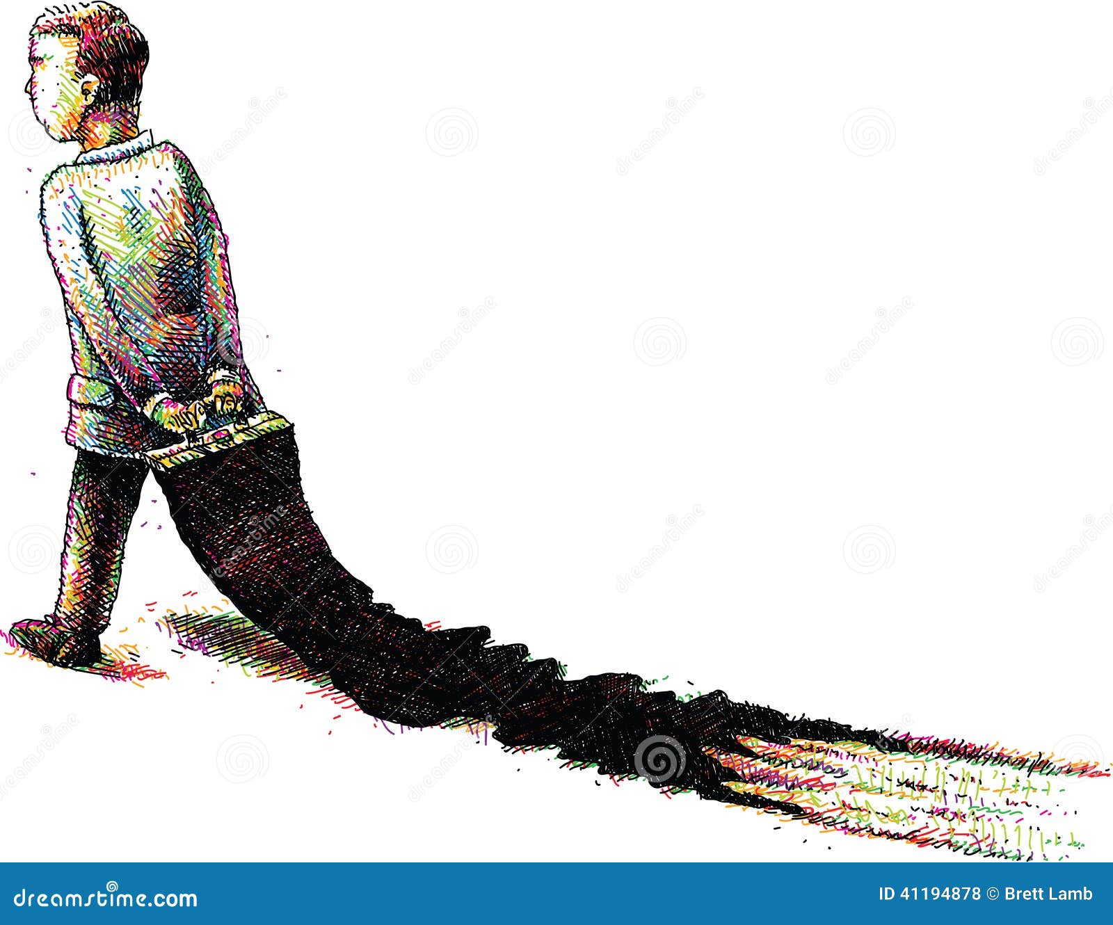 Dragging Briefcase stock illustration. Illustration of isolated - 41194878