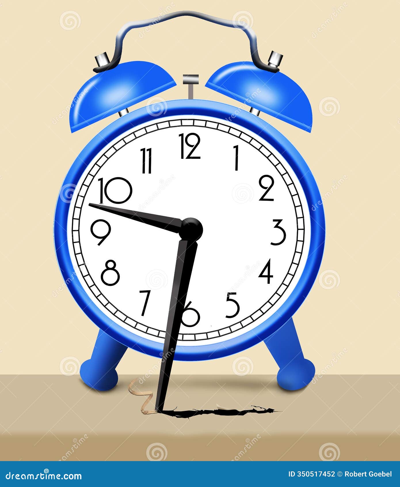 This Dragging Clock Hand Cutting Into The Table Top Is A 3-d ...