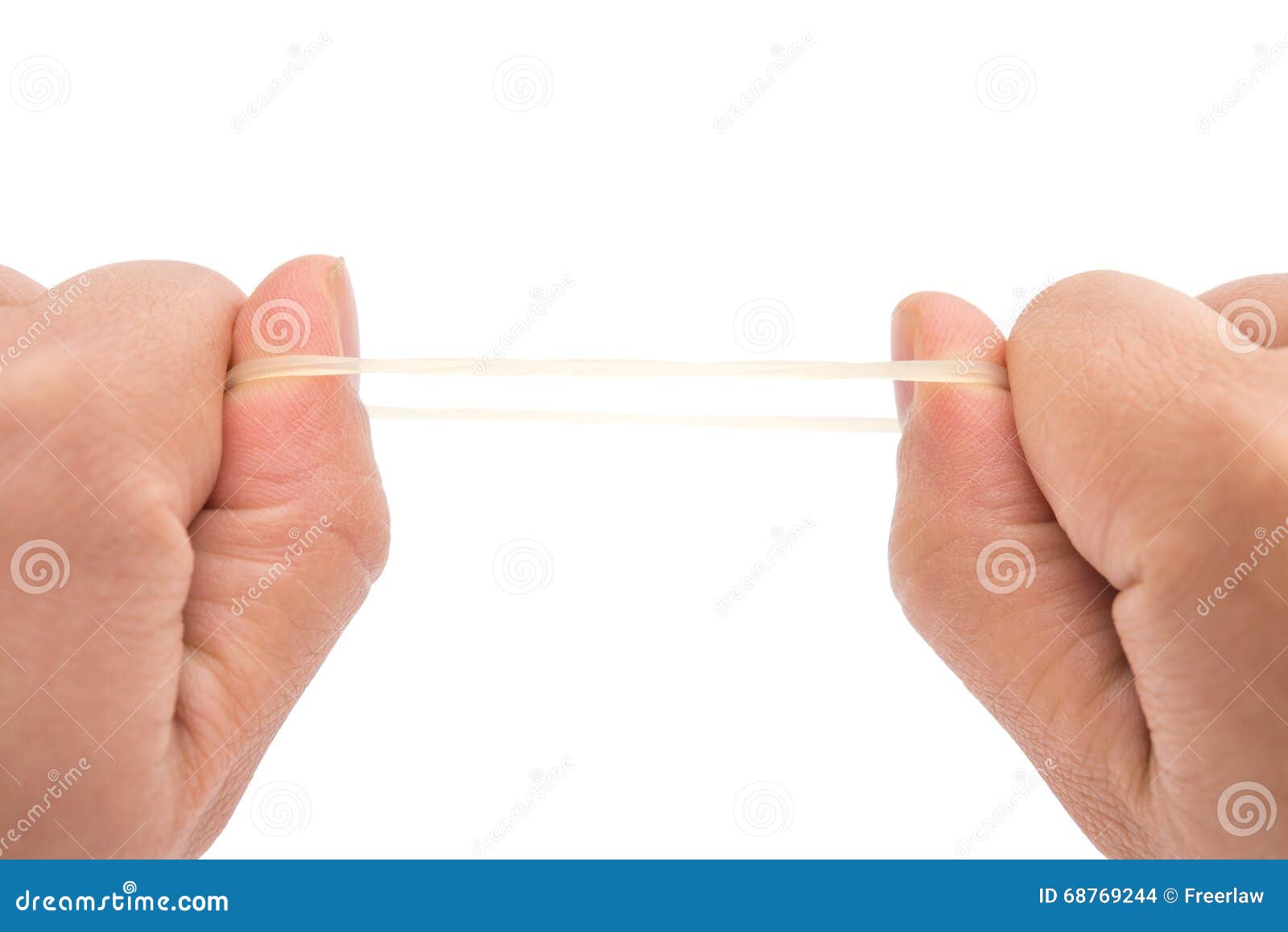 Dragging an Elastic with Hands with Clipping Path Stock Photo - Image ...
