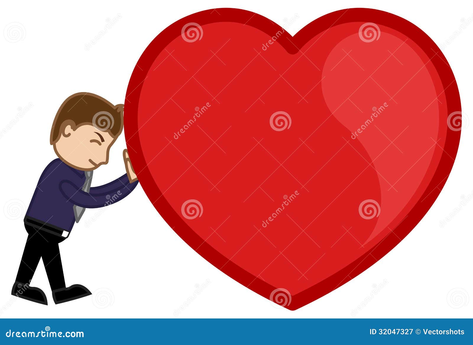 Dragging a Heavy Heart Vector Illustration Stock Vector - Illustration ...