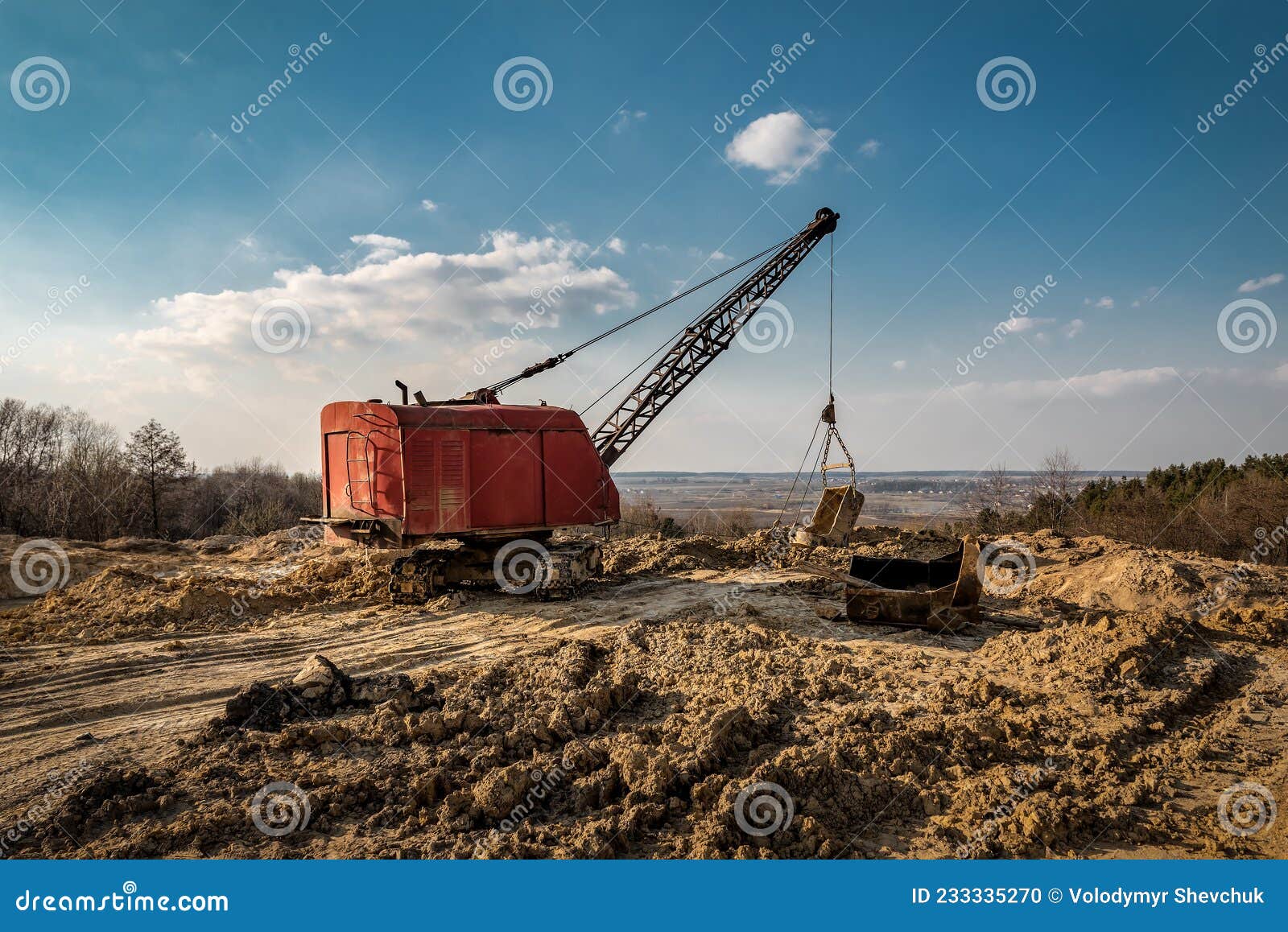 Dragline Equipment for Digging the Soil Stock Photo - Image of ...