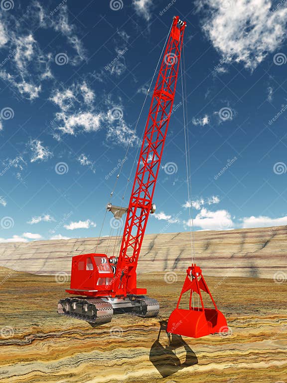 Dragline excavator stock illustration. Illustration of blue - 61122868