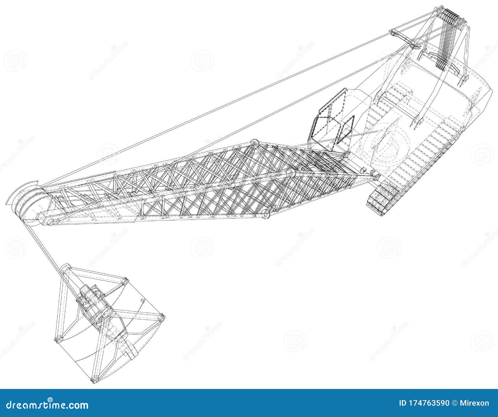 Dragline Excavator Logo Industrial Vector Royalty-Free Stock Image ...