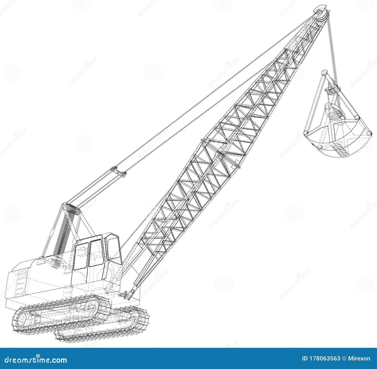 Dragline Excavator Royalty-Free Cartoon | CartoonDealer.com #61120991