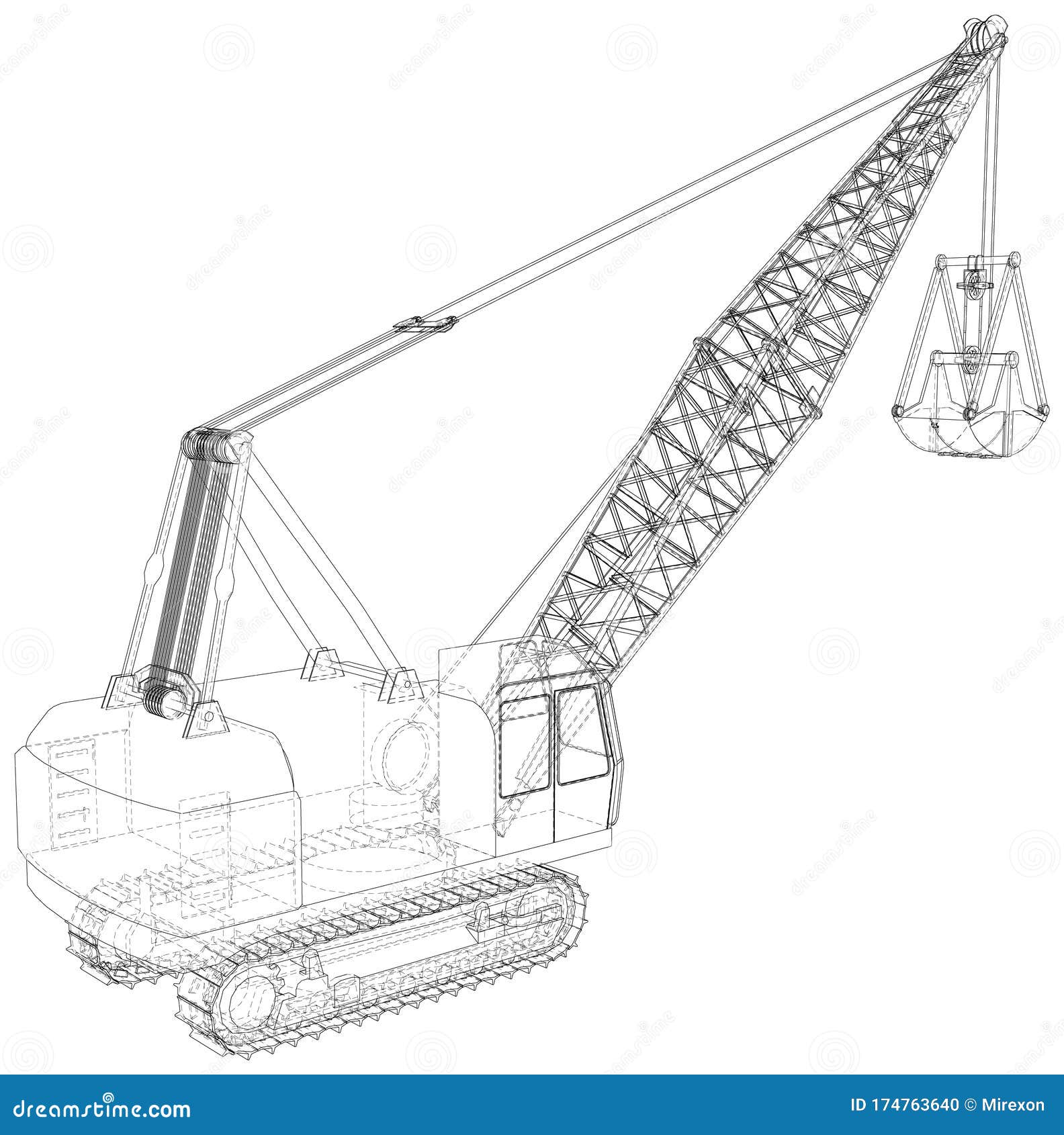 Dragline. the Layers of Visible and Invisible Lines are Separated ...
