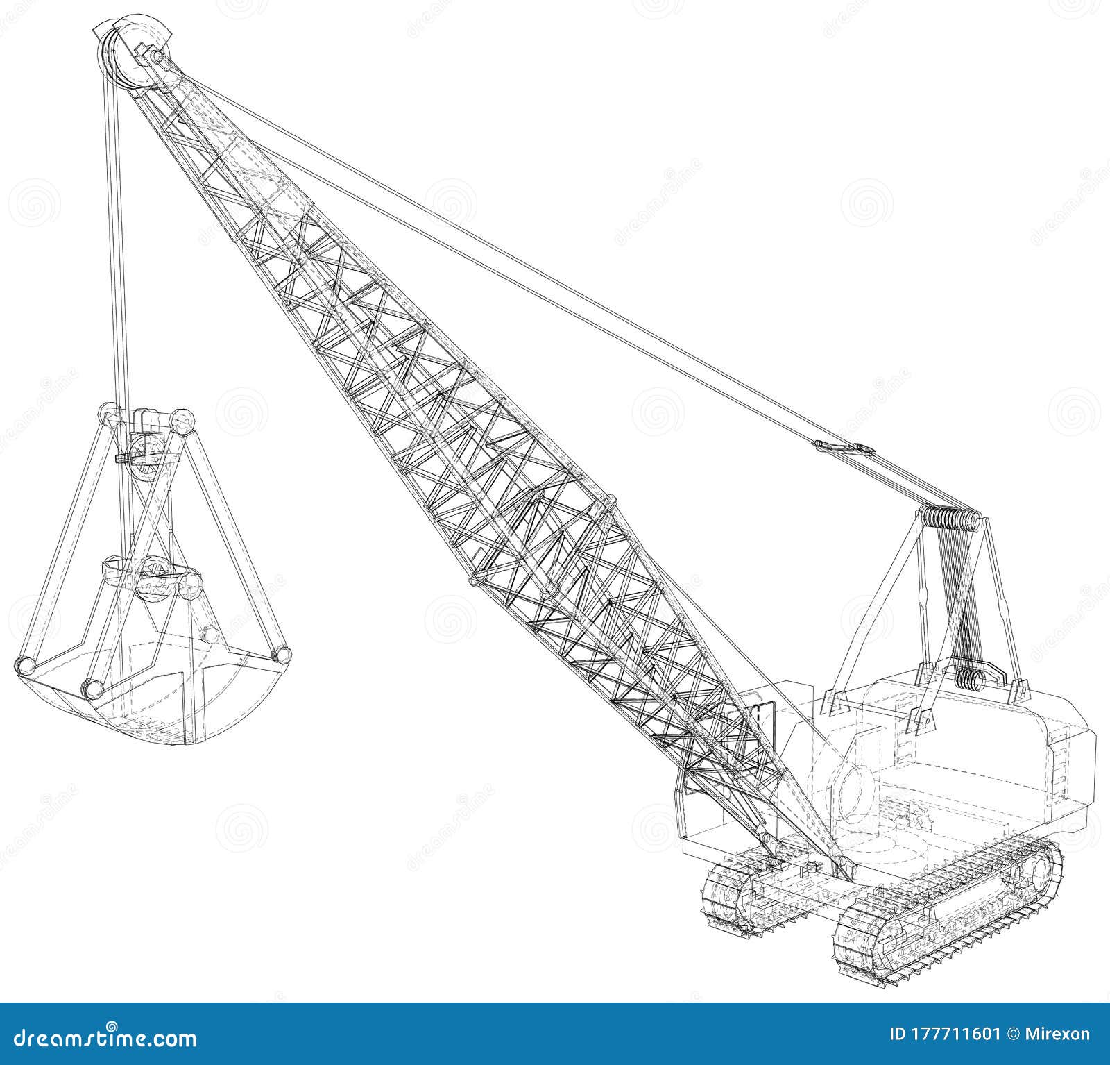 Dragline. the Layers of Visible and Invisible Lines are Separated ...