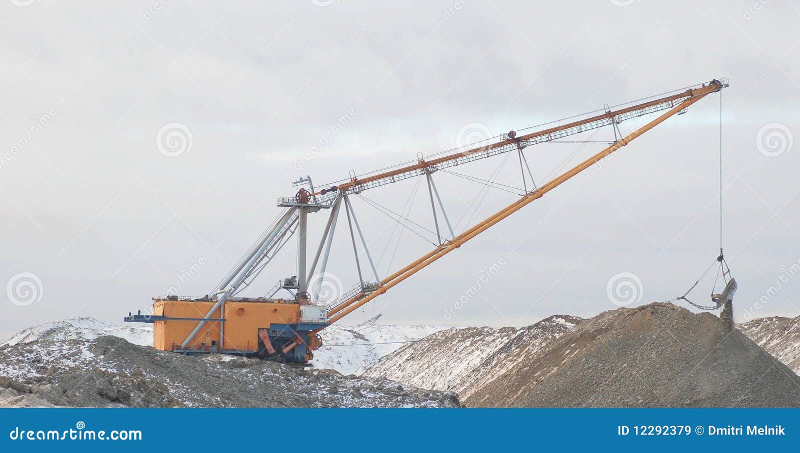 Dragline in open pit stock image. Image of mineral, rock - 12292379