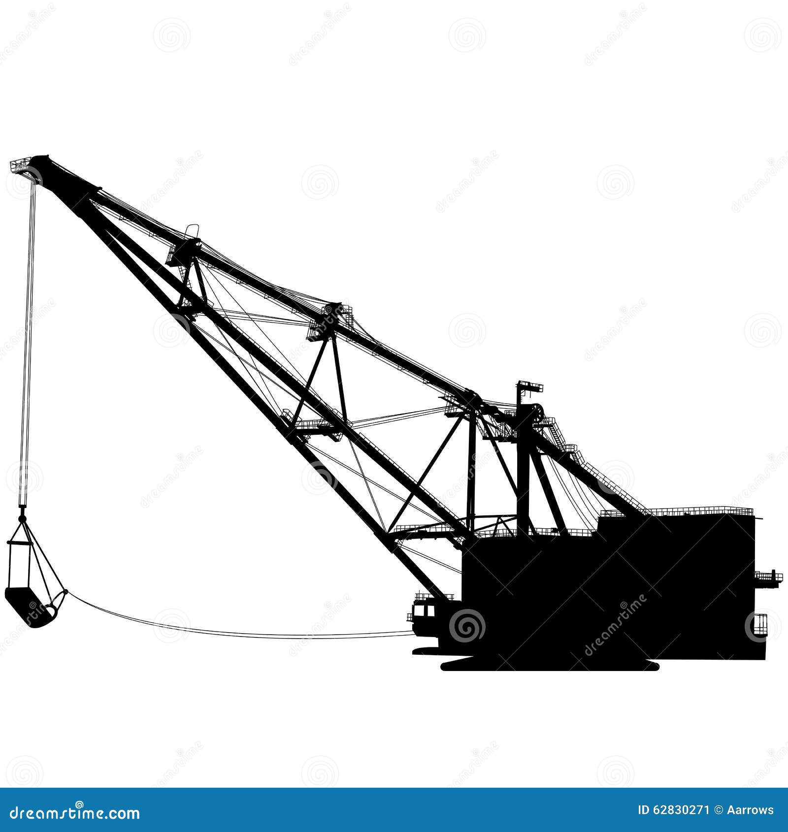 Dragline Walking Excavator with a Ladle. Vector Stock Vector ...