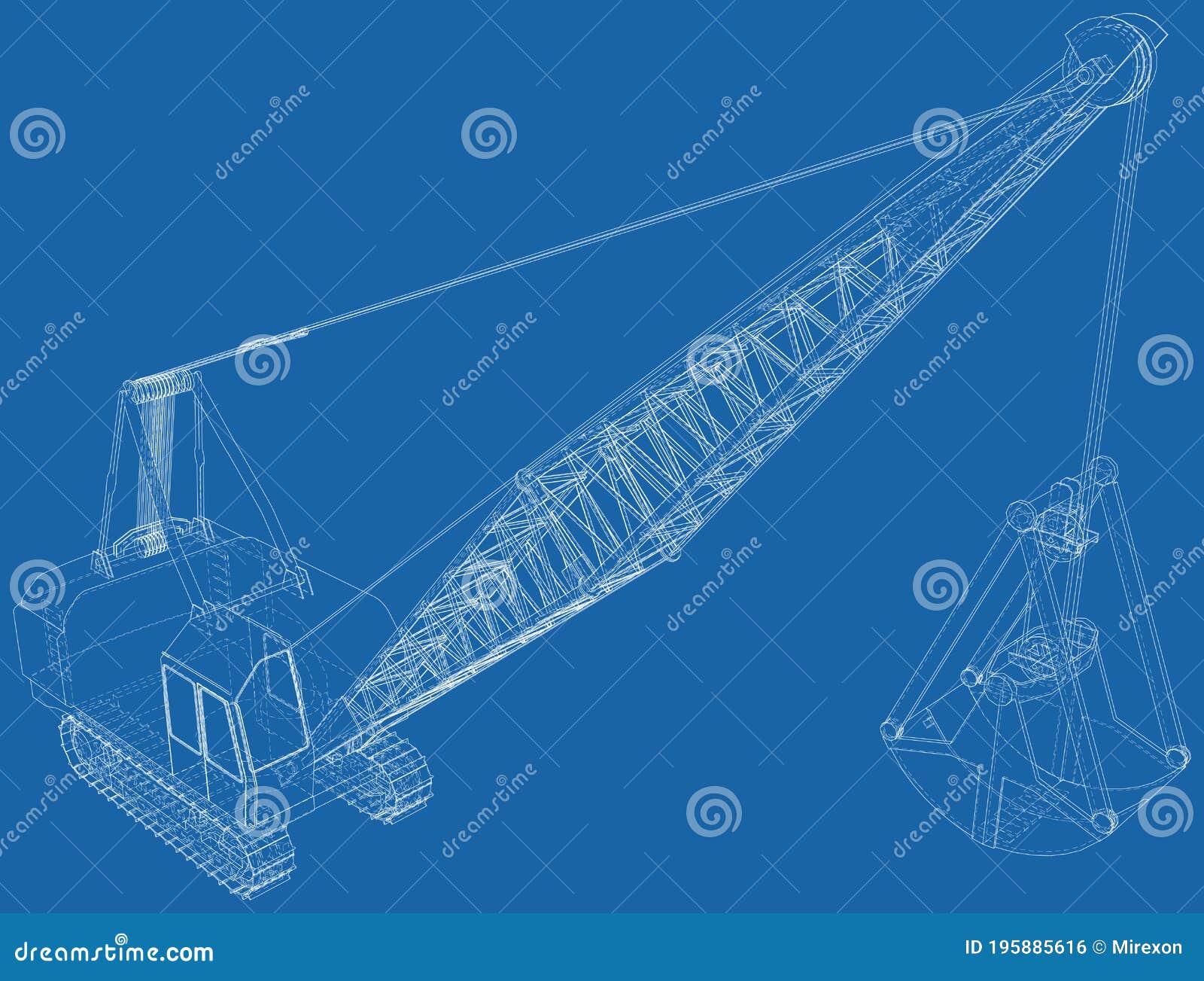 Dragline Walking Excavator. Vector | CartoonDealer.com #132522112