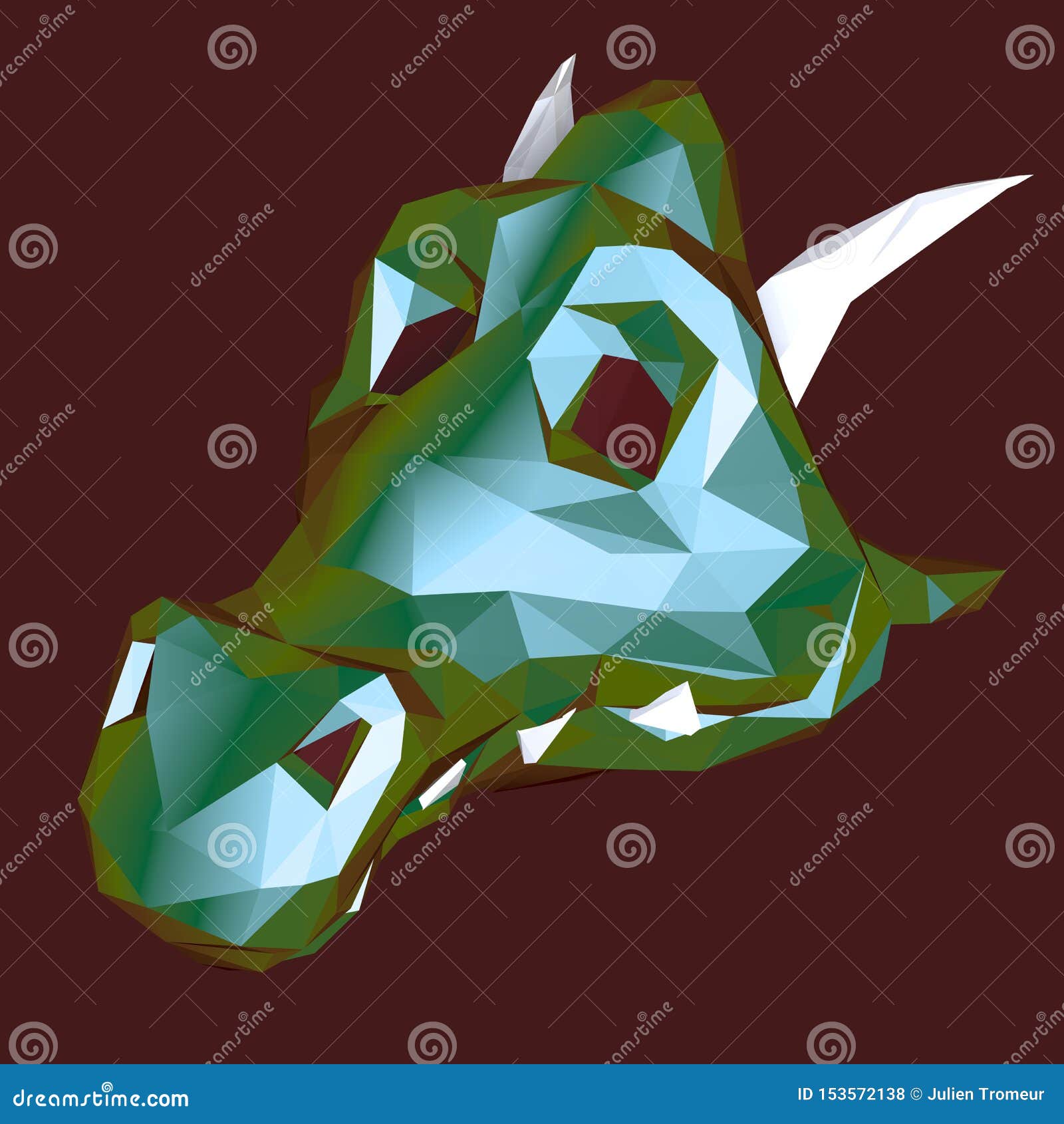 Hexagon Dragon Negative Space Style Logo Design Cartoon Vector ...