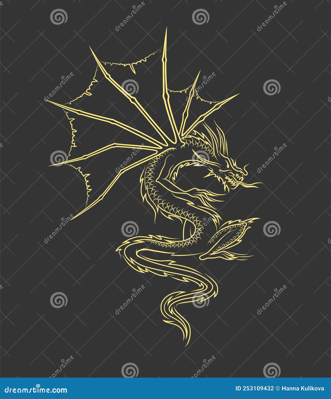 Poster of a Gold Wyvern on the Black Background for the Series House of ...
