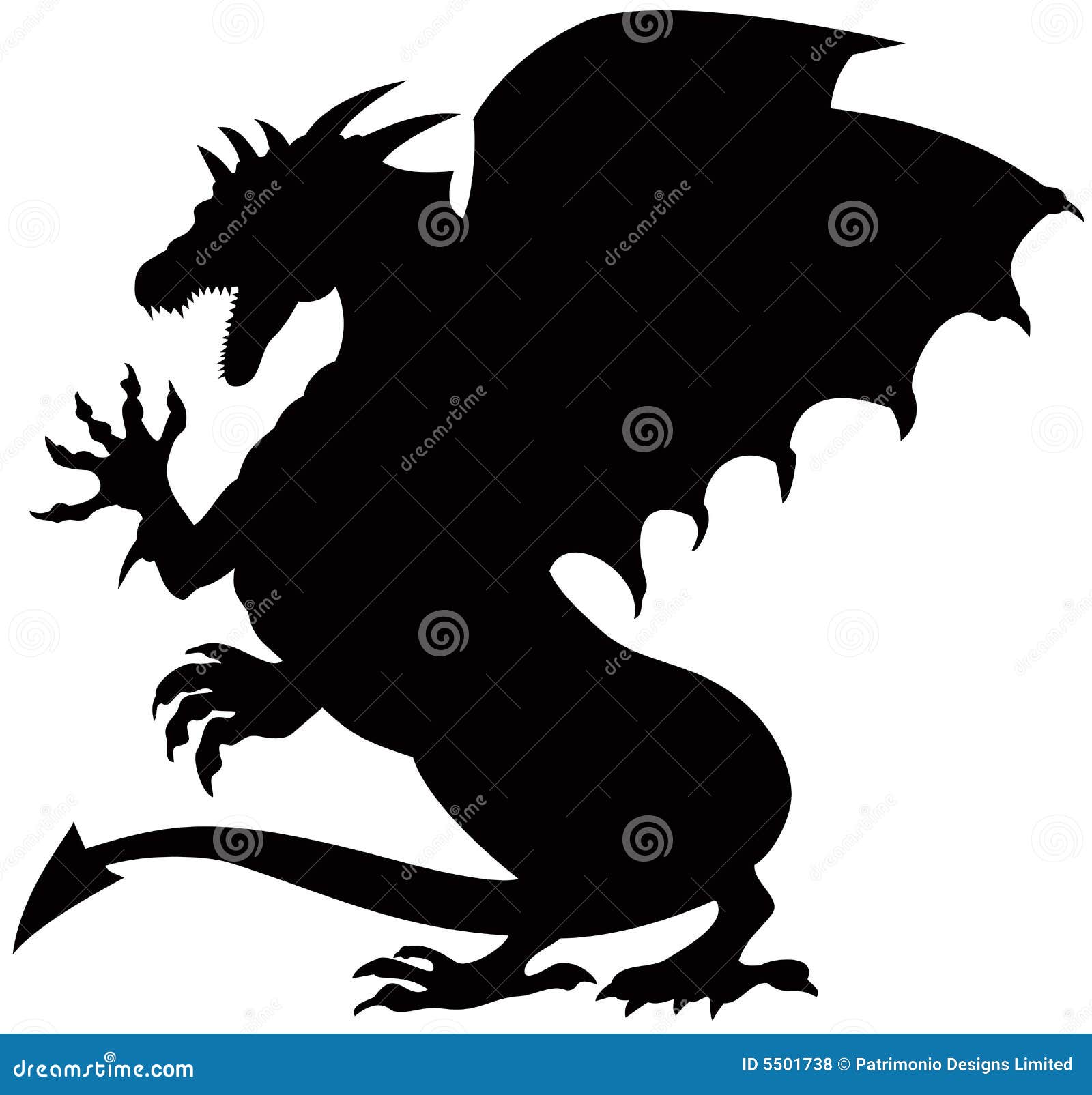 Dragon stock vector. Illustration of tail, isolated, legend - 5501738