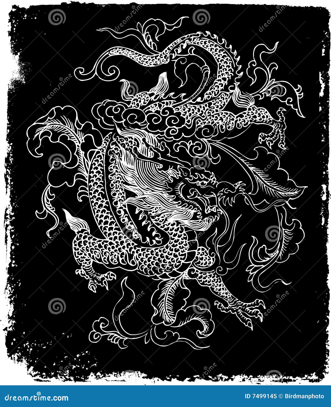 Dragon stock vector. Illustration of esoteric, black, ancient - 7499145