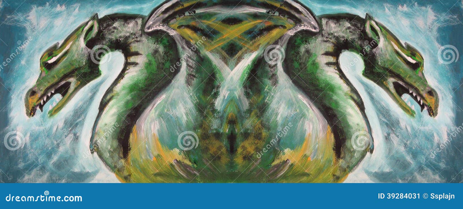 Dragon abstract painting stock illustration. Illustration of animal ...