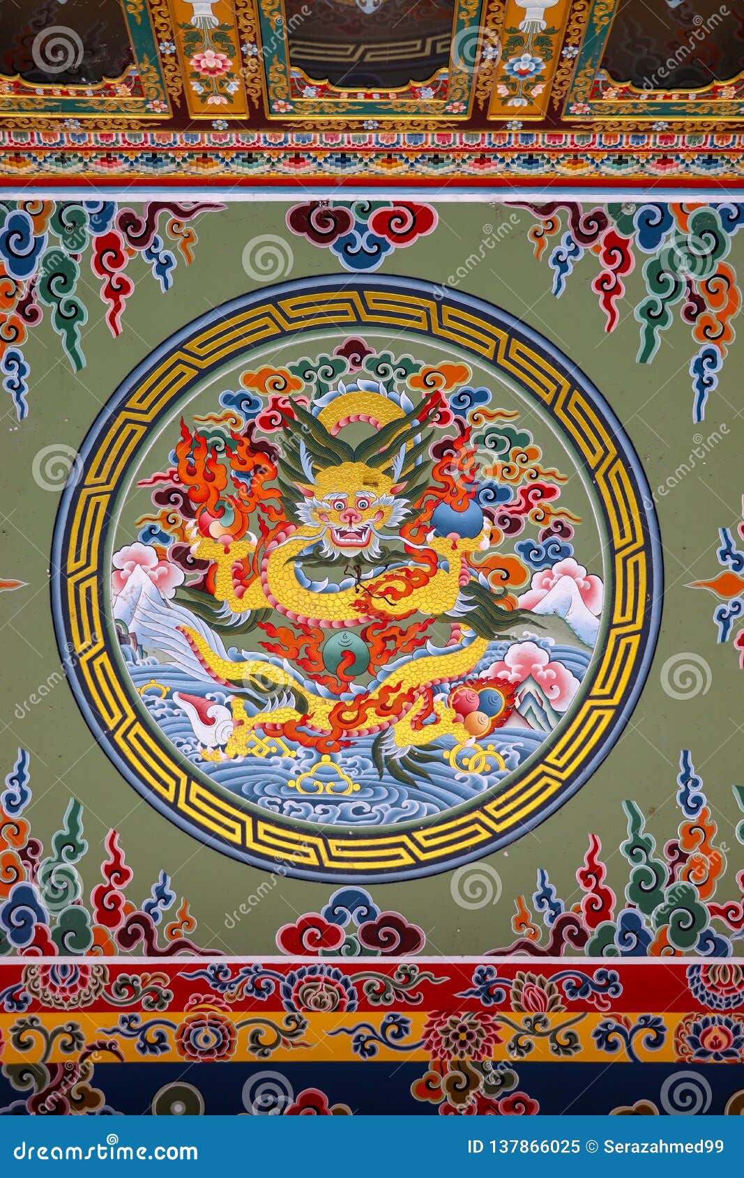 Dragon Ceiling Painting At Benten-do Hall Of Jisai-in Temple Located ...