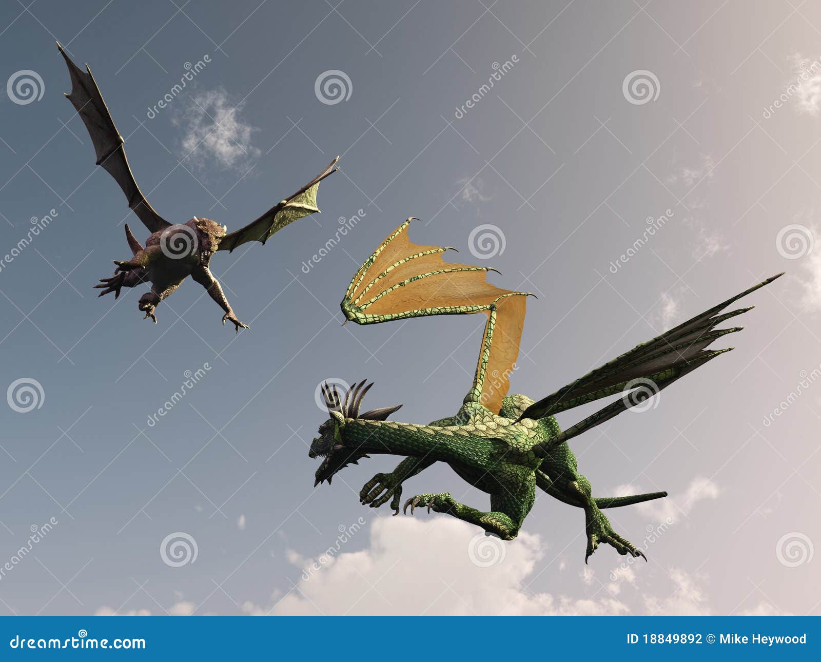 Dragon attack stock illustration. Illustration of flying - 18849892