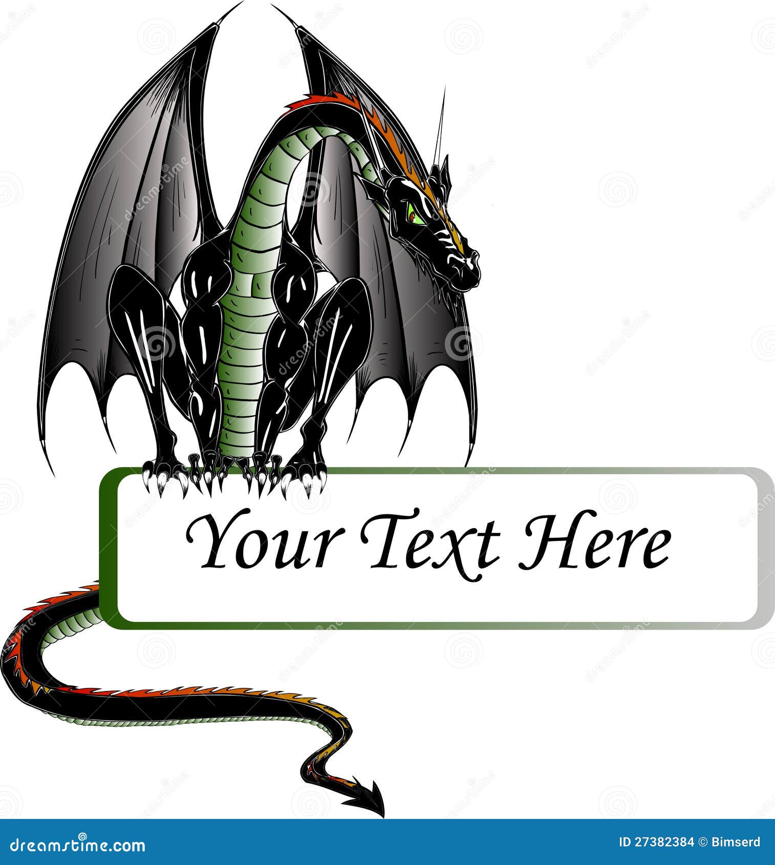 Dragon with banner stock illustration. Illustration of claws - 27382384