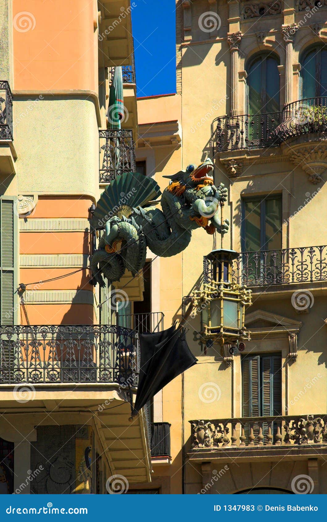 Dragon in Barcelona stock image. Image of downtown, building - 1347983