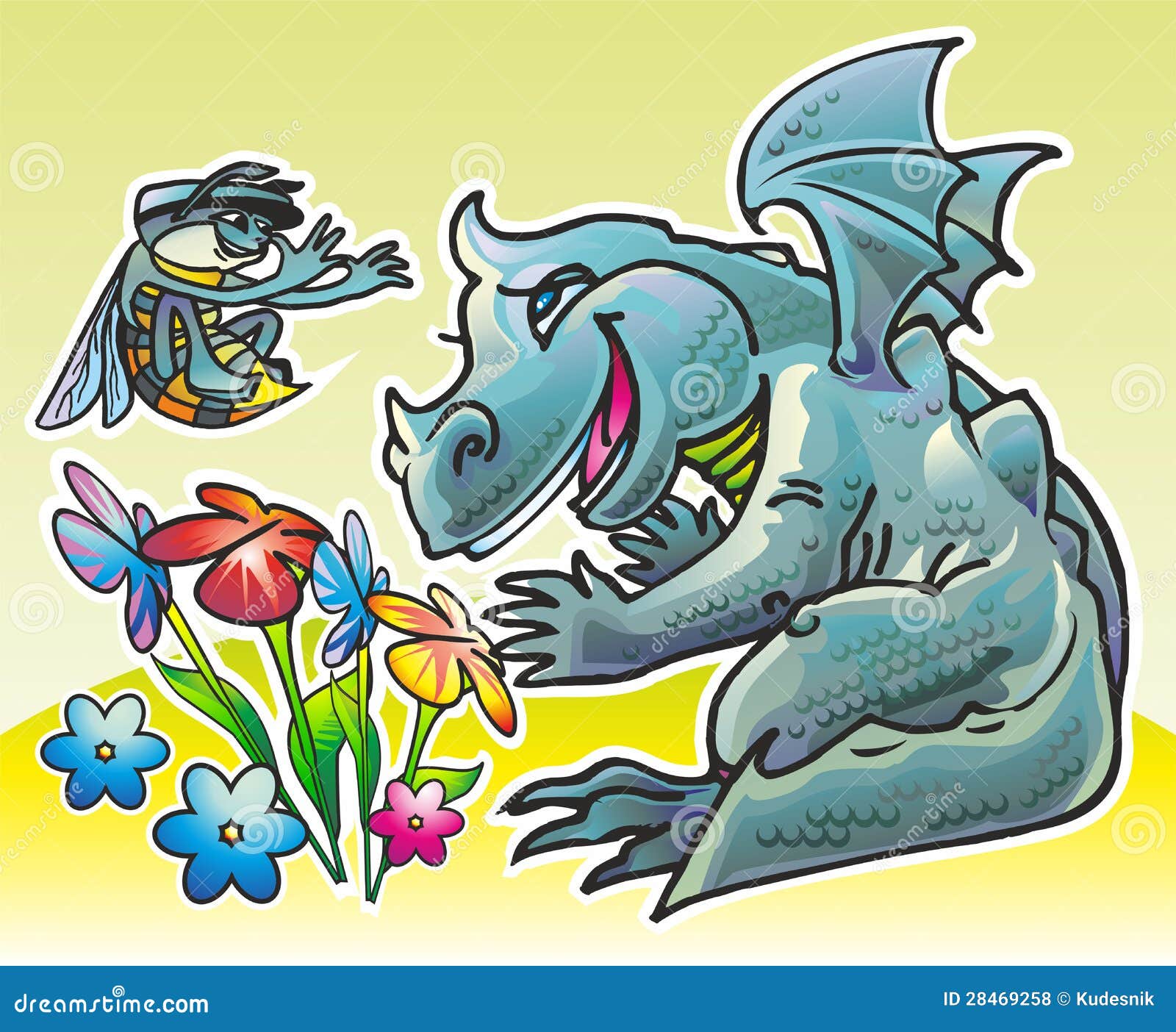 Dragon & bee stock illustration. Illustration of legs - 28469258