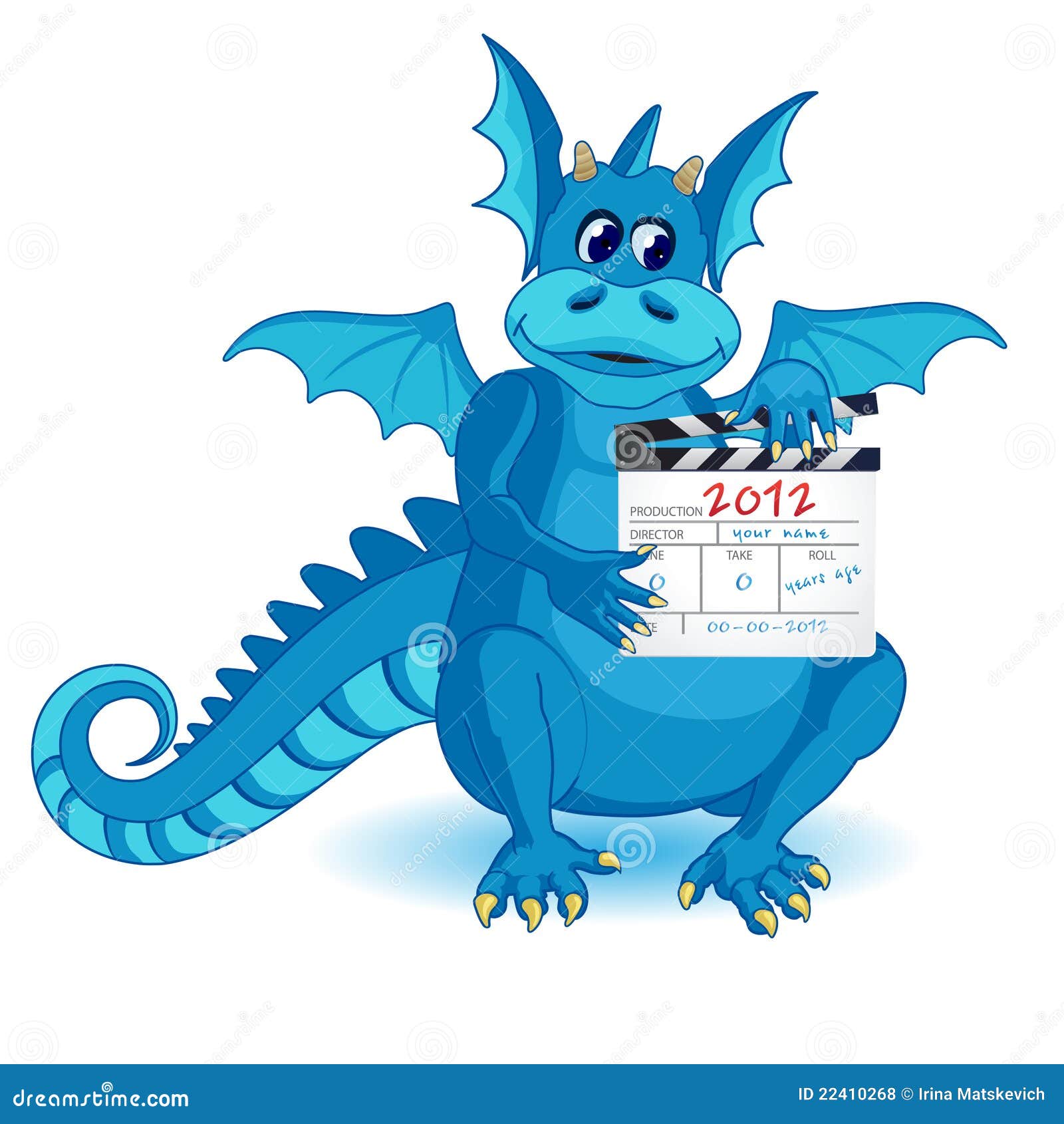 Dragon_Blue stock vector. Illustration of frame, happiness - 22410268