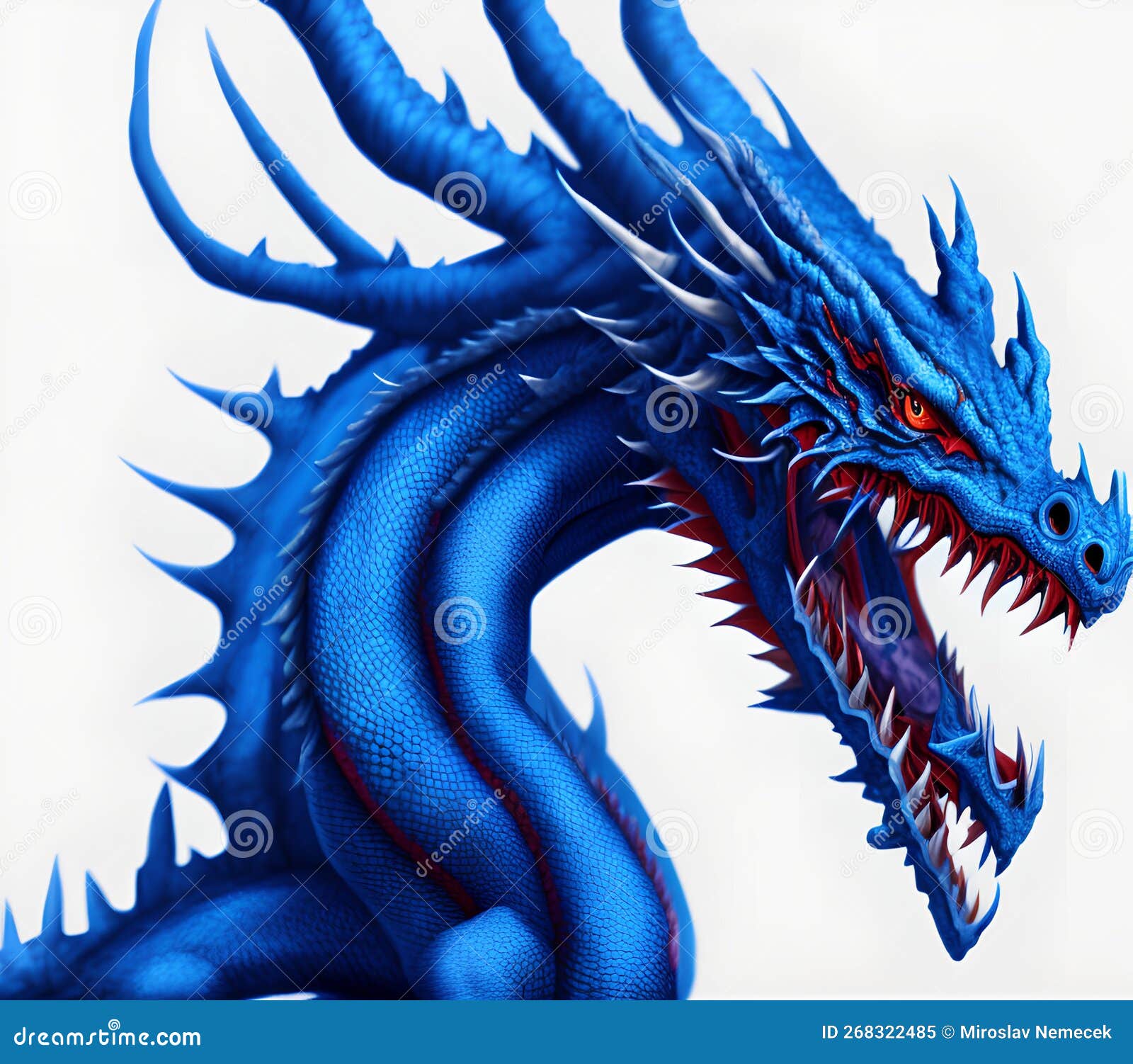 Dragon Blue, Generative AI Illustration Stock Illustration ...