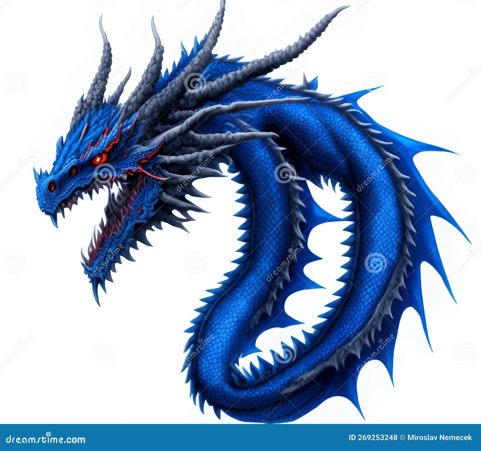 Dragon Blue, Generative AI Illustration Stock Illustration ...