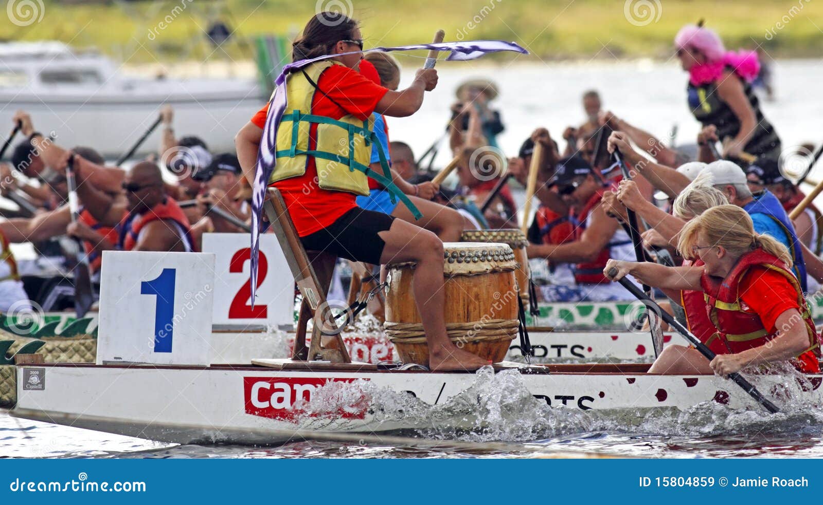 Dragon Boat Drummer Leads Team Editorial Stock Image - Image of active ...