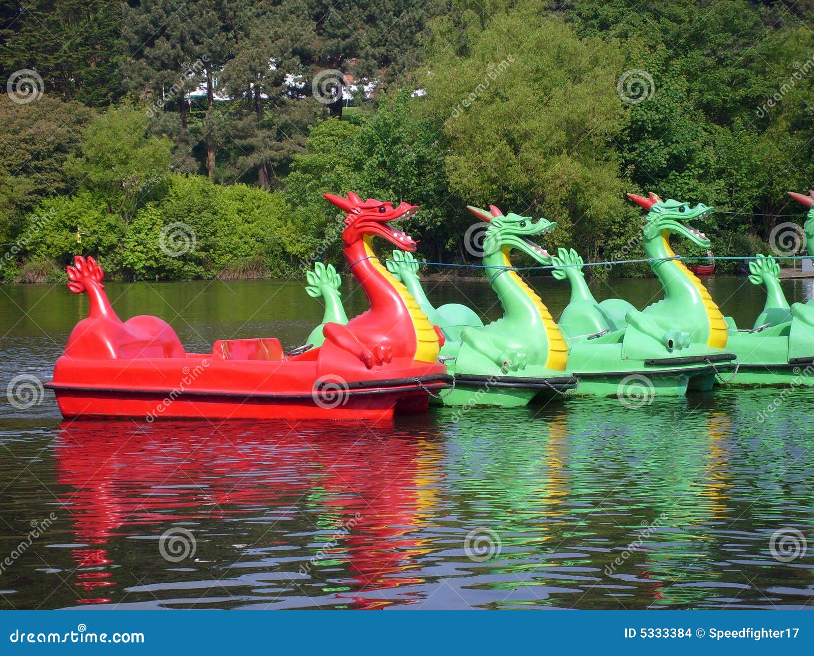 Dragon Boats on Boating Lake Stock Photo - Image of scarborough, resort ...