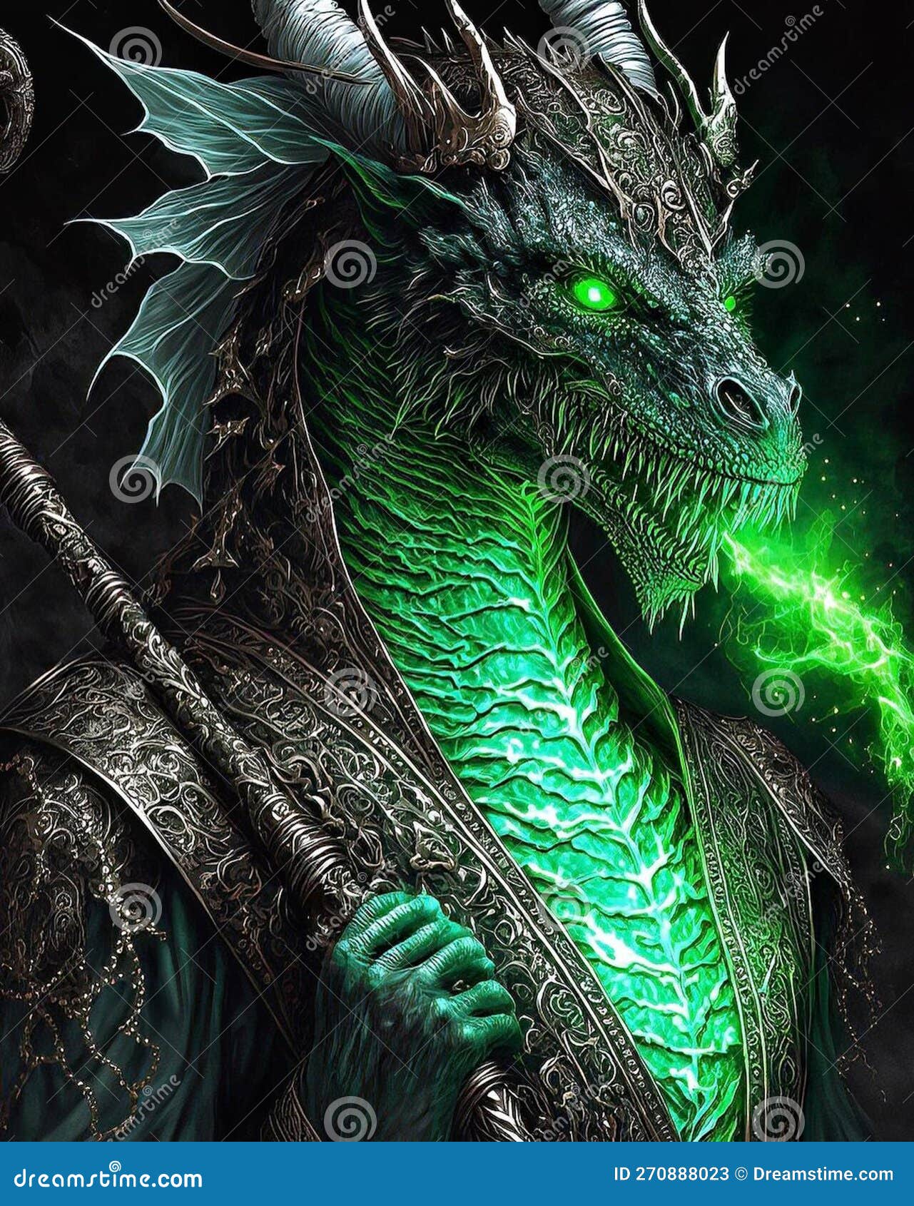 A Dragon Body Human Armor and Colour Full Stock Illustration ...