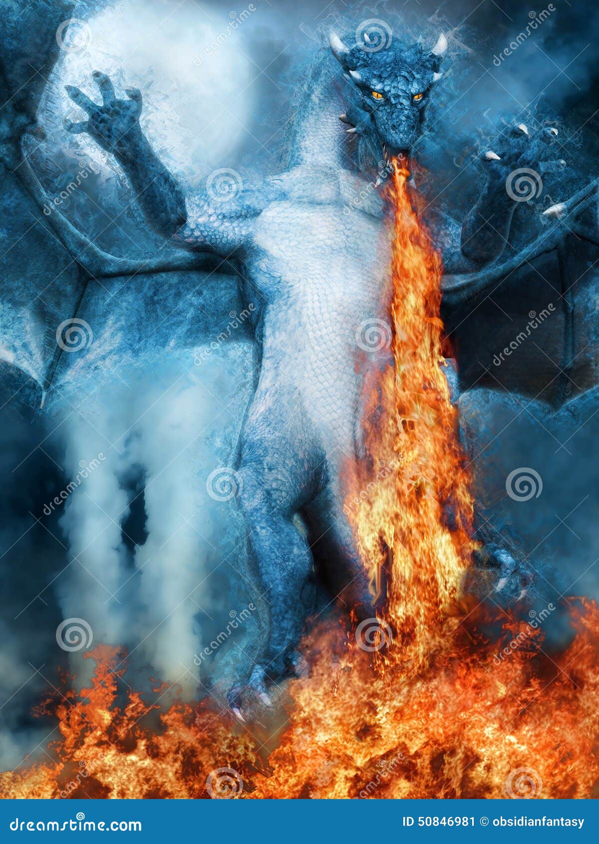 Dragon Breathing Fire Stock Image | CartoonDealer.com #11380351