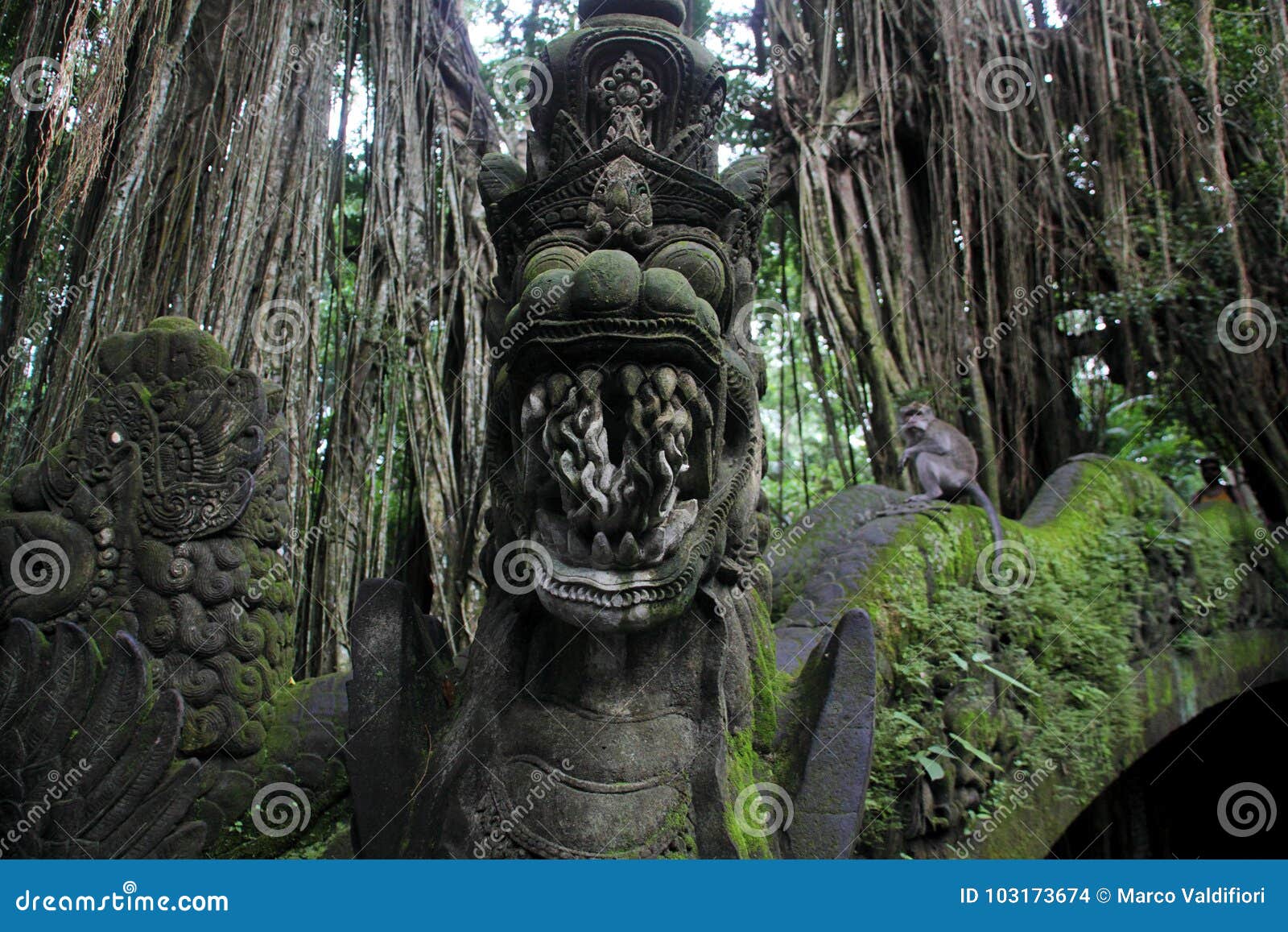 Dragon Bridge at the Monkey Forest Editorial Stock Image - Image of ...