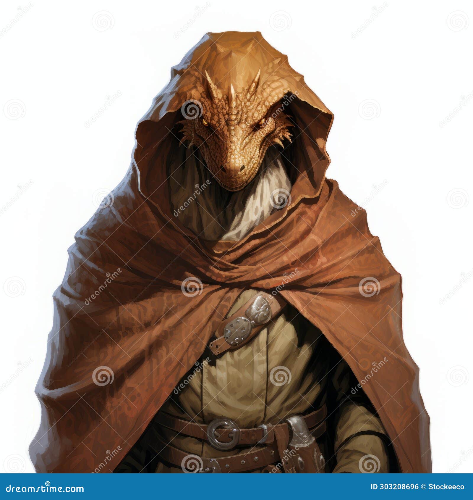 Dragon in Brown Cloak: Hyper-realistic Sci-fi Digital Painting Stock ...