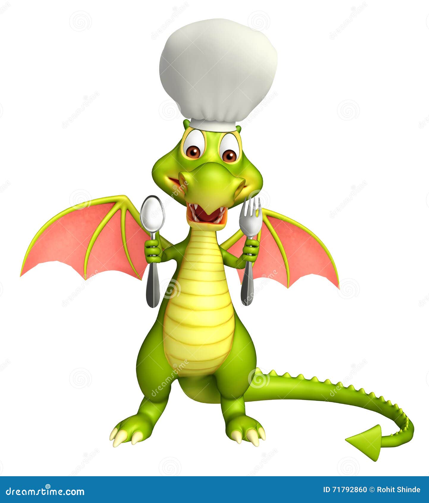 Dragon Cartoon Character With Chef Hat And Cloche | CartoonDealer.com ...