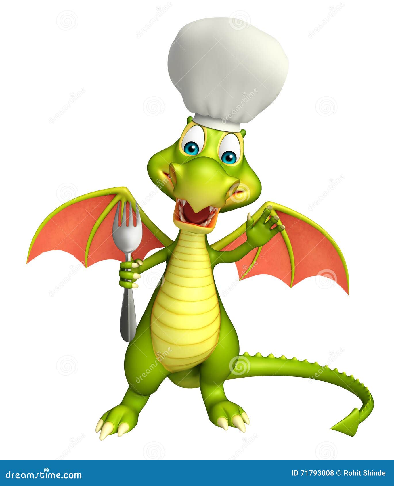 Dragon Cartoon Character With Chef Hat And Spoons | CartoonDealer.com ...