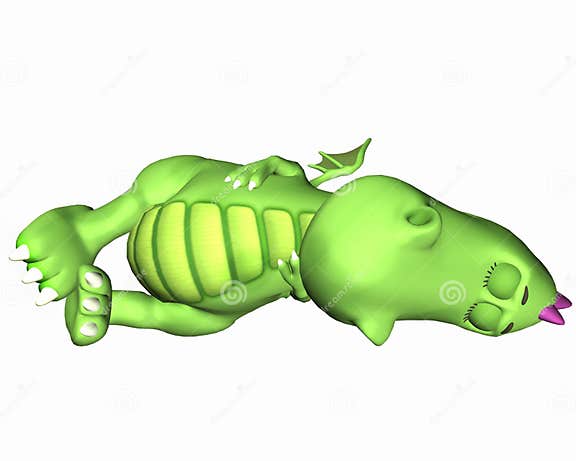 Dragon Cartoon - Sleeping stock illustration. Illustration of animal ...