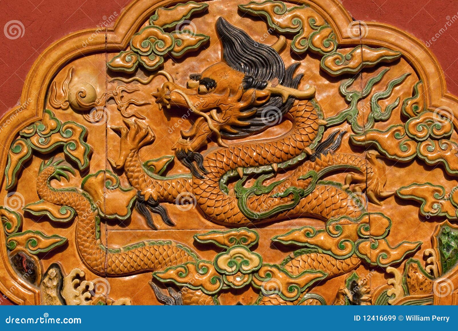 Dragon Ceramic Decoration Forbidden City Beijing Stock Image - Image of ...